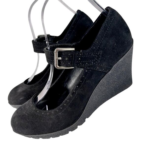 BONGO | Shoes | Bongo Luxe Black Vegan Suede Leather Wedge Heek Mary ...